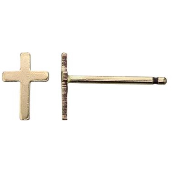 Jewelry | 14k Gf Tiny Cross Post Earring Stud | Poshmark